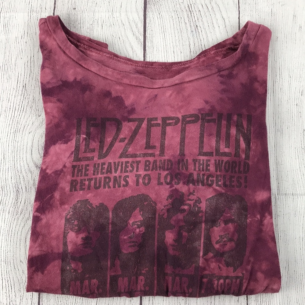 Led Zeppelin Women’s Na Tour 1975 Graphic Tie Dye Sho… - Gem
